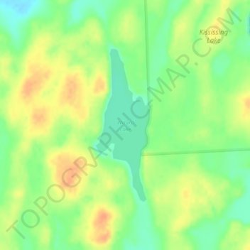 Mapa topográfico Wizard Lake, altitude, relevo