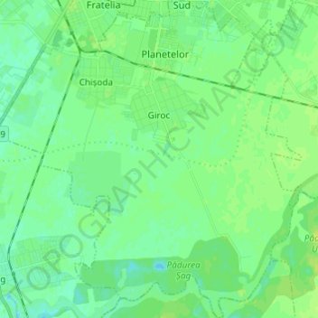 Mapa topográfico Giroc, altitude, relevo
