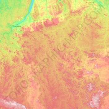 Mapa topográfico Altamira, altitude, relevo