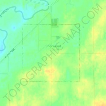 Mapa topográfico Sherwood, altitude, relevo