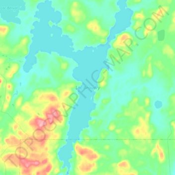Mapa topográfico Lac Beaudry, altitude, relevo