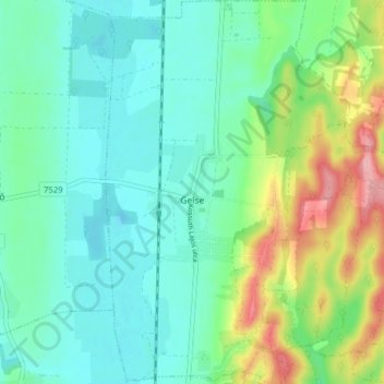 Mapa topográfico Gelse, altitude, relevo