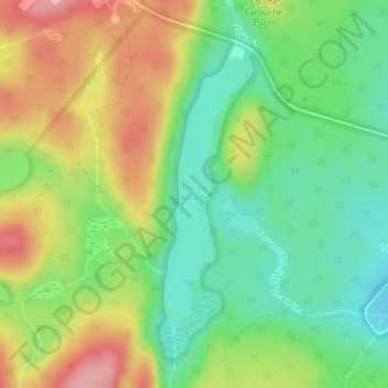 Mapa topográfico Lac La Rouche, altitude, relevo
