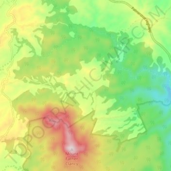 Mapa topográfico Middlebrook, altitude, relevo