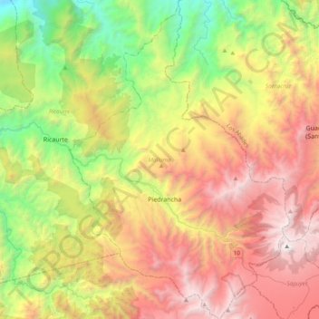 Mapa topográfico Mallama, altitude, relevo