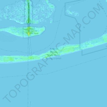 Mapa topográfico Robert Moses State Park (Long Island), altitude, relevo