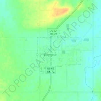 Mapa topográfico Boynton, altitude, relevo