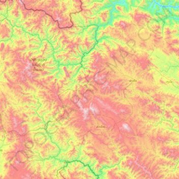 Mapa topográfico Sam Neua, altitude, relevo