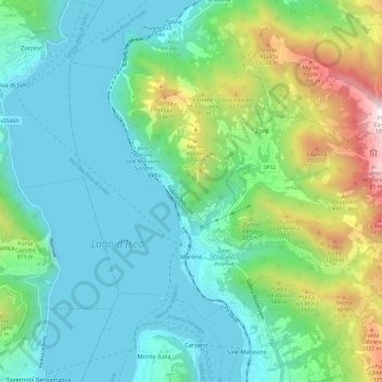 Mapa topográfico Marone, altitude, relevo