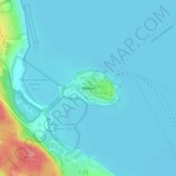 Mapa topográfico Mainau, altitude, relevo