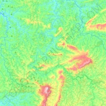 Mapa topográfico Luminárias, altitude, relevo