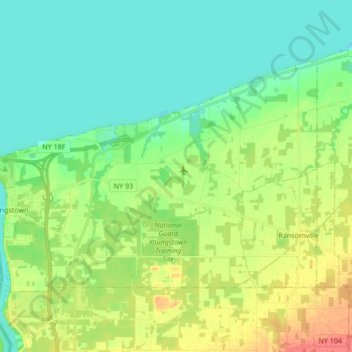 Mapa topográfico Town of Porter, altitude, relevo