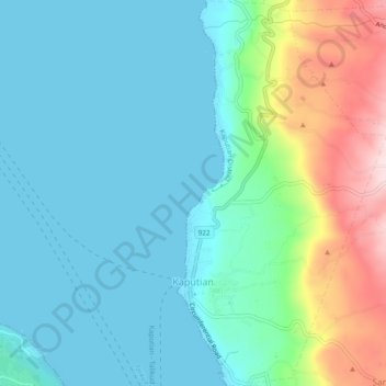 Mapa topográfico Kaputian, altitude, relevo