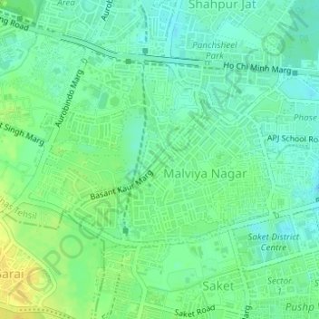 Mapa topográfico Shivalik, altitude, relevo