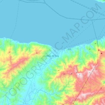 Mapa topográfico Abra de Ilog, altitude, relevo