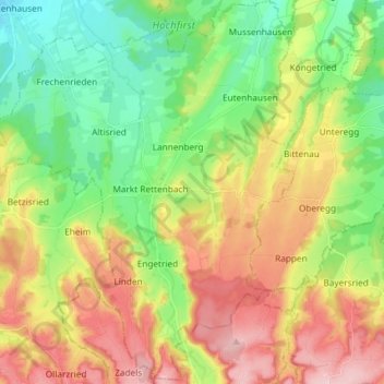 Mapa topográfico 87733, altitude, relevo