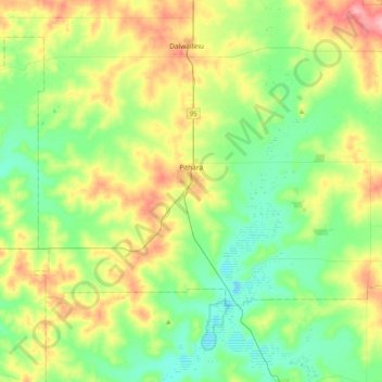 Mapa topográfico Pithara, altitude, relevo