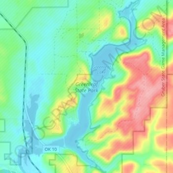 Mapa topográfico Greenleaf State Park, altitude, relevo