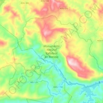 Mapa topográfico Monumento Natural Estadual de Itatiaia, altitude, relevo