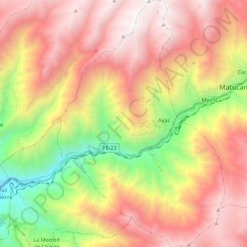 Mapa topográfico Surco, altitude, relevo