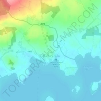Mapa topográfico Mountshannon, altitude, relevo
