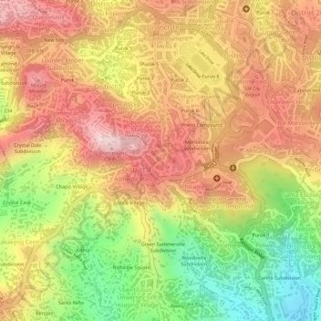 Mapa topográfico Campo Sioco, altitude, relevo