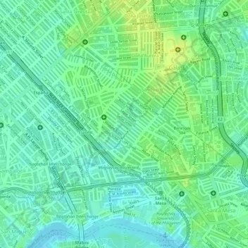 Mapa topográfico Barangay 565, altitude, relevo