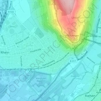 Mapa topográfico Weil-Ost, altitude, relevo