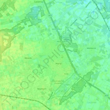 Mapa topográfico Horst, altitude, relevo
