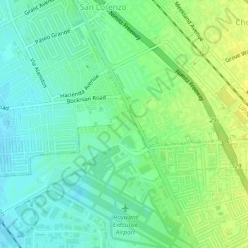 Mapa topográfico John F Kennedy Park, altitude, relevo