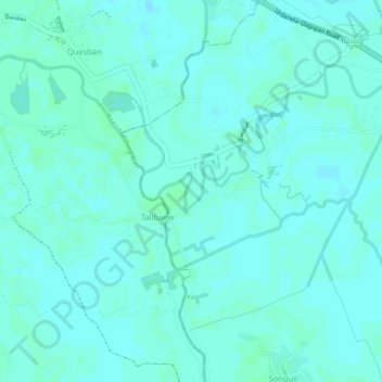 Mapa topográfico Sinocalan River, altitude, relevo