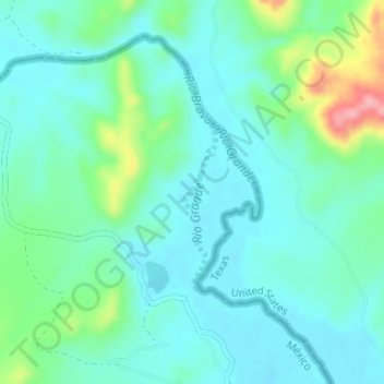 Mapa topográfico Rio Grande, altitude, relevo