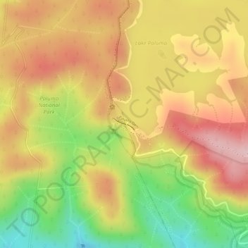 Mapa topográfico Paluma Dam, altitude, relevo