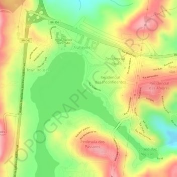 Mapa topográfico Pista de caminhada do Alphaville Lagoa dos Ingleses ...