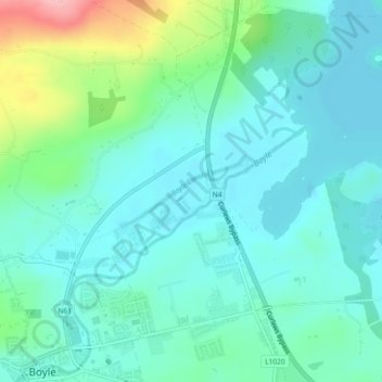 Mapa topográfico Boyle Canal, altitude, relevo