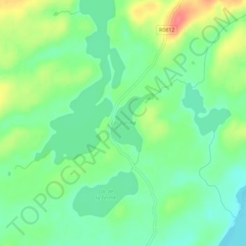 Mapa topográfico Lac Spring, altitude, relevo