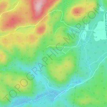 Mapa topográfico Lac Winnetou, altitude, relevo