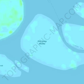 Mapa topográfico Ilha Santa Helena, altitude, relevo