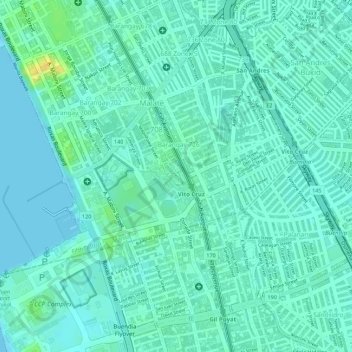 Mapa topográfico DLSU Amphitheater, altitude, relevo