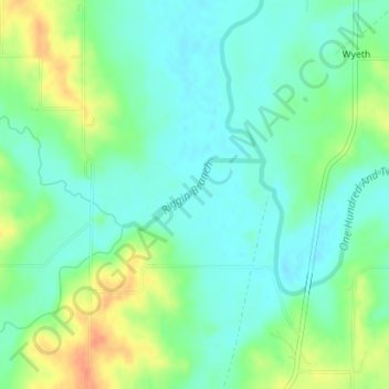 Mapa topográfico Riggin Branch, altitude, relevo