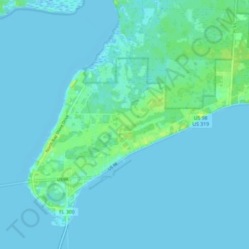 Mapa topográfico Eastpoint, altitude, relevo