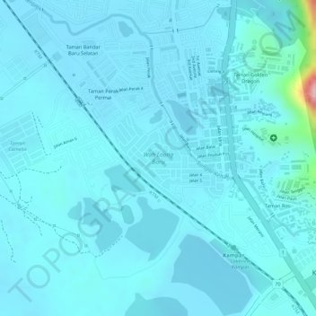 Mapa topográfico New Wah Loong, altitude, relevo