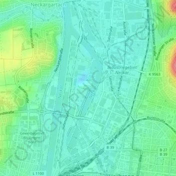 Mapa topográfico BuGa Beach, altitude, relevo