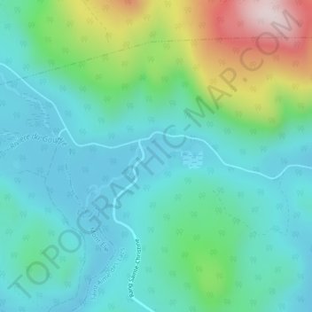 Mapa topográfico Lac Nice, altitude, relevo